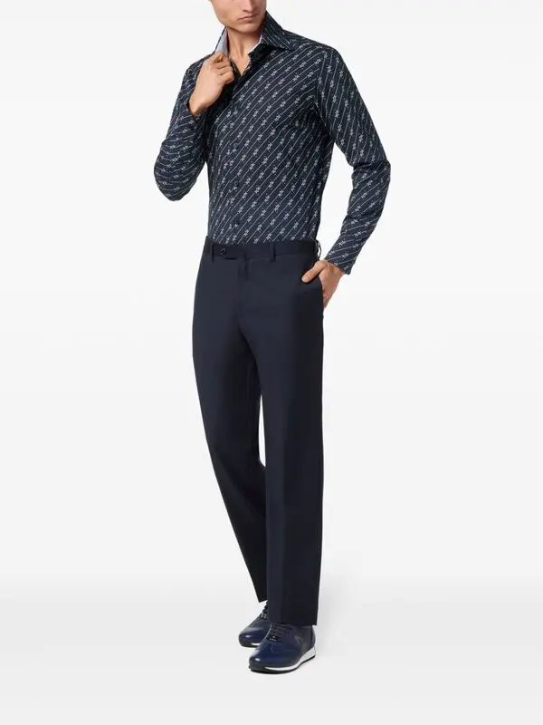 BILLIONAIRE Monogram-pattern Cotton Shirt