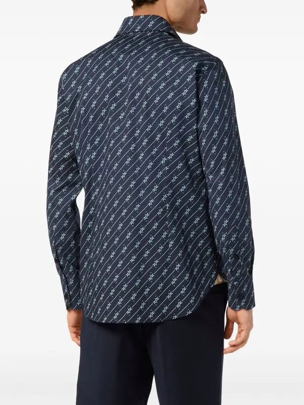 BILLIONAIRE Monogram-pattern Cotton Shirt