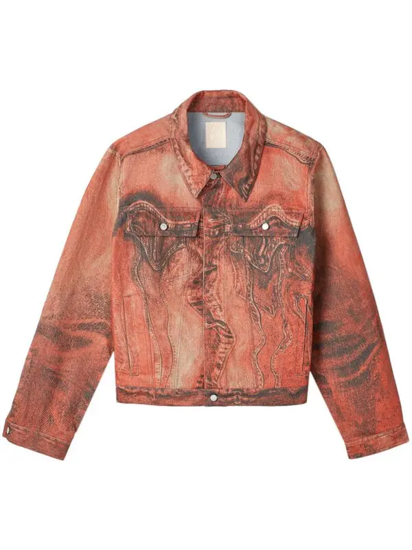 Camper Abstract-pattern Denim Jacket - Orange