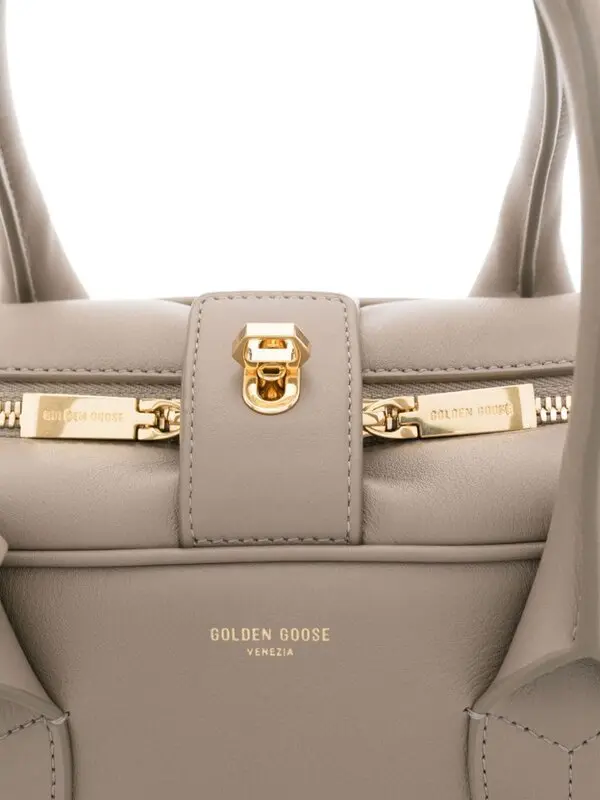 GOLDEN GOOSE Logo-print Leather Tote Bag - Neutrals