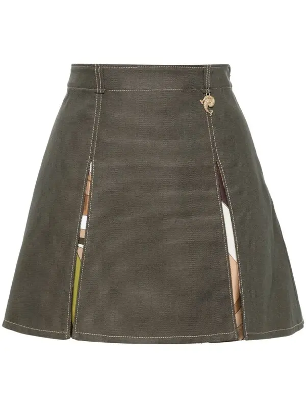 Emilio Pucci Box-pleated Twill Miniskirt