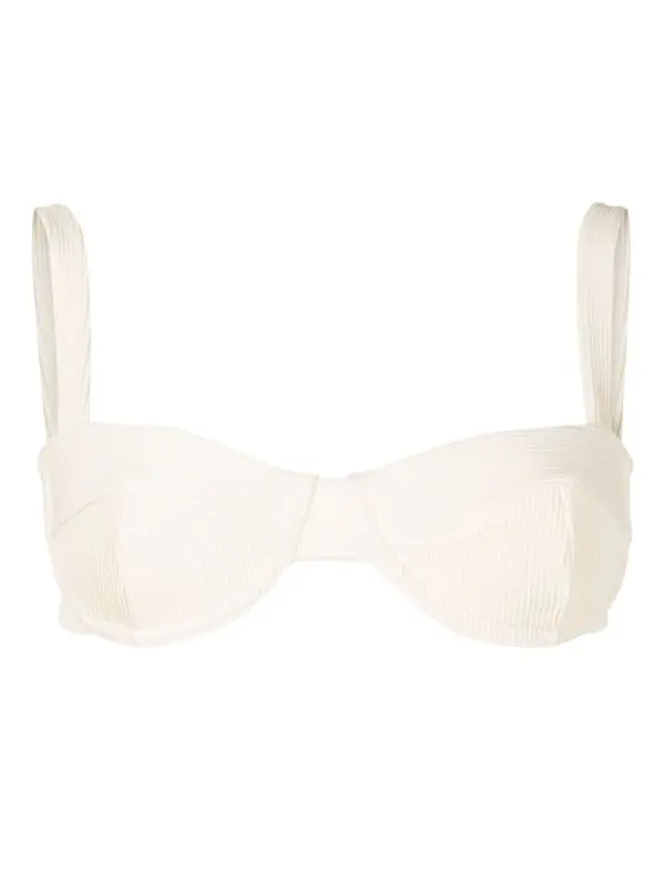 HAIGHT. Underwire-cup Ribbed Bikini Top - White