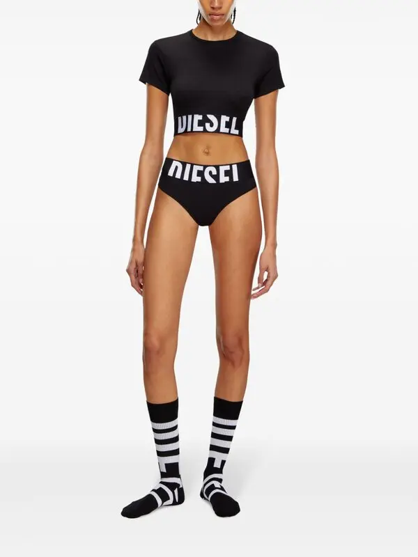 DIESEL® Uftee Cropped T-shirt - Black