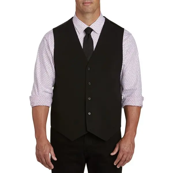 SYNRGY BY DXL Button-front Vest - Black