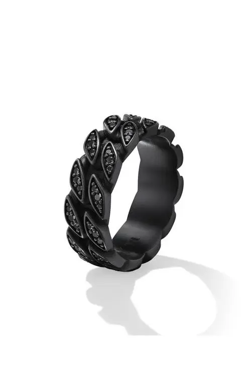 David Yurman Black Diamond Curb Chain Ring
