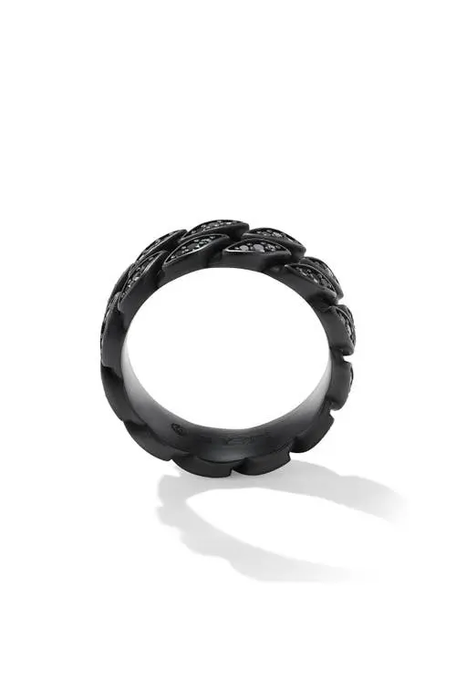 David Yurman Black Diamond Curb Chain Ring