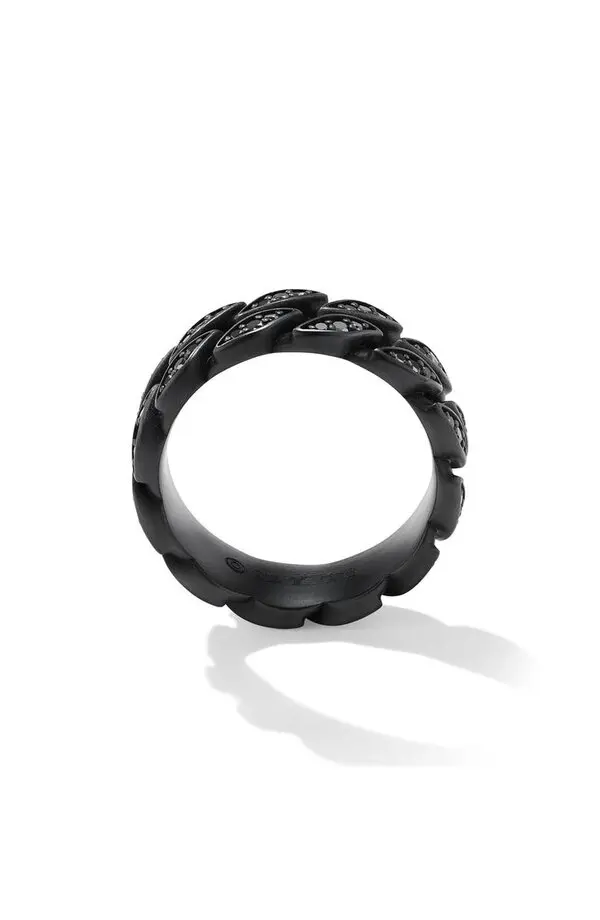 David Yurman Black Diamond Curb Chain Ring