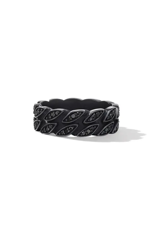David Yurman Black Diamond Curb Chain Ring