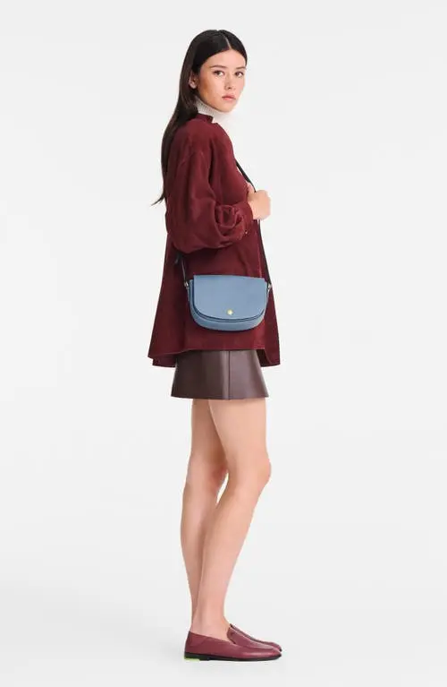 Longchamp Pure Leather Crossbody Bag - Slate