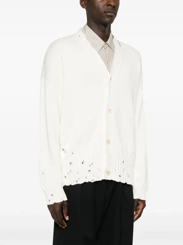 Marni V-neck Cotton Cardigan - White