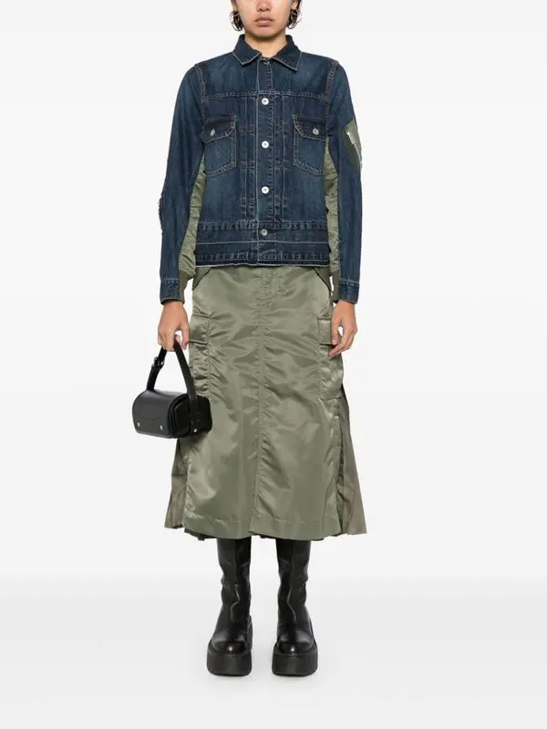 Sacai Panelled Denim Jacket - Blue