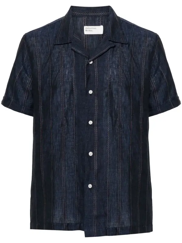 Universal Works Road Striped Linen Shirt
