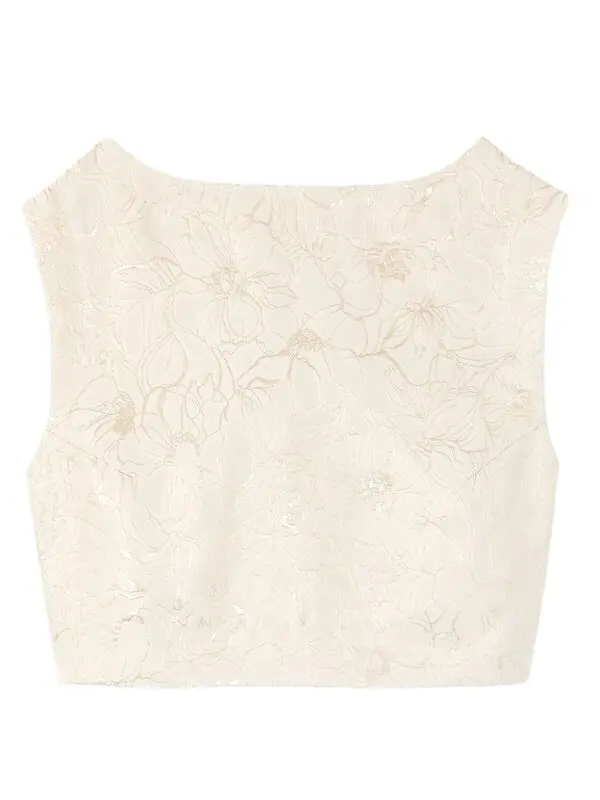 DESTREE Jacquard Sleeveless Top