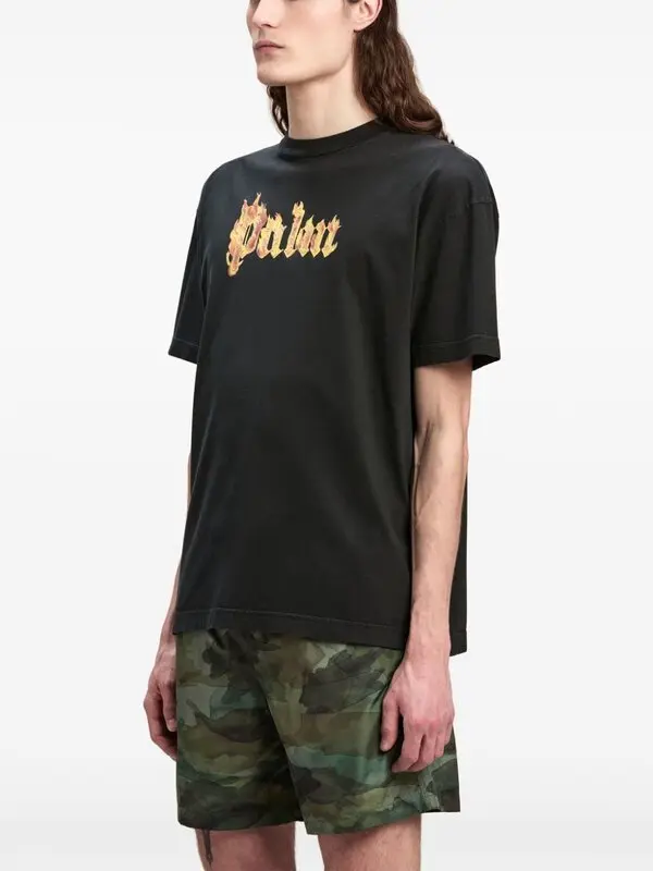 Palm Angels Logo-print Cotton T-shirt - Black