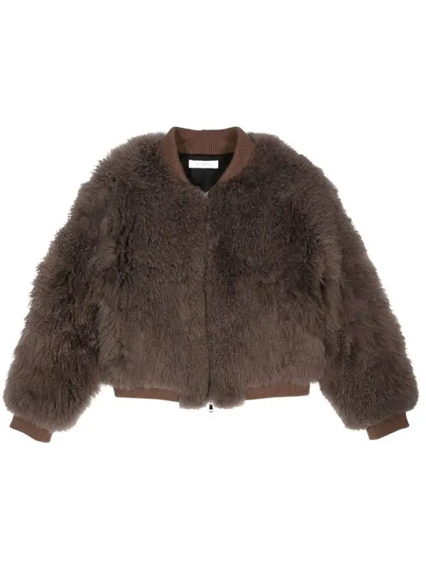 LISKA Fur-design Cashmere Bomber Jacket