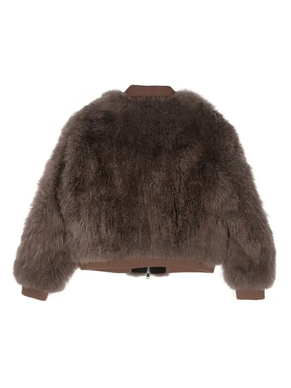 LISKA Fur-design Cashmere Bomber Jacket