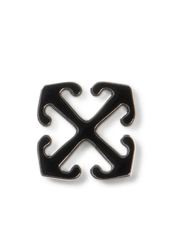 Off-White Arrow Enamel Single Earring - Silver