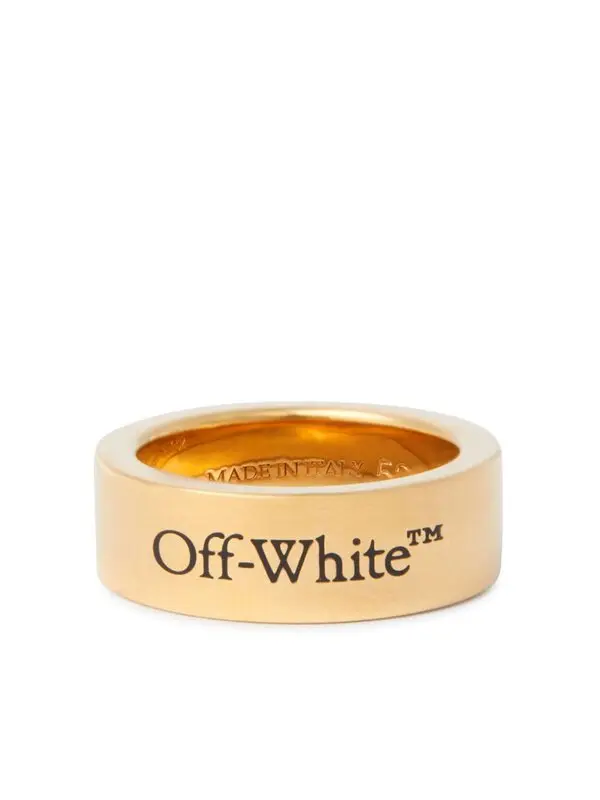 Off-White Logo-engraved Ring - Gold