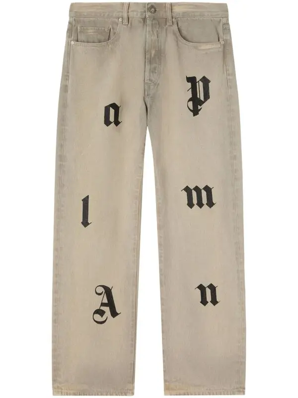Palm Angels Logo-patch Straight Leg Jeans