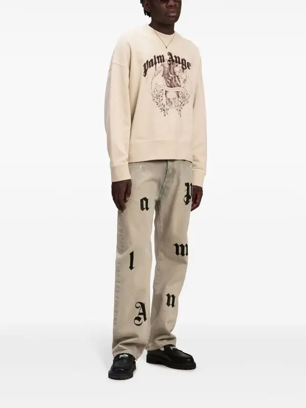 Palm Angels Logo-patch Straight Leg Jeans