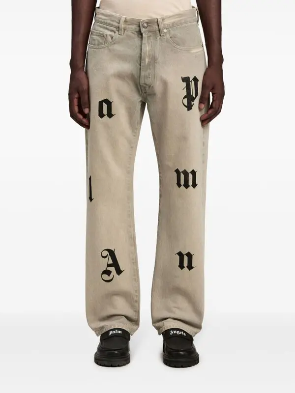 Palm Angels Logo-patch Straight Leg Jeans