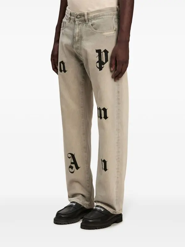 Palm Angels Logo-patch Straight Leg Jeans