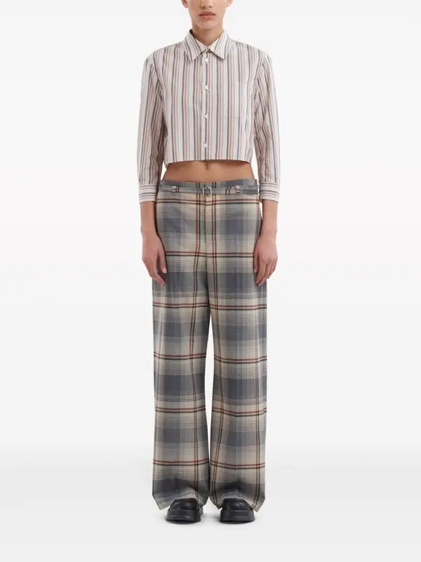 Marni Check-print Wide Leg Trousers