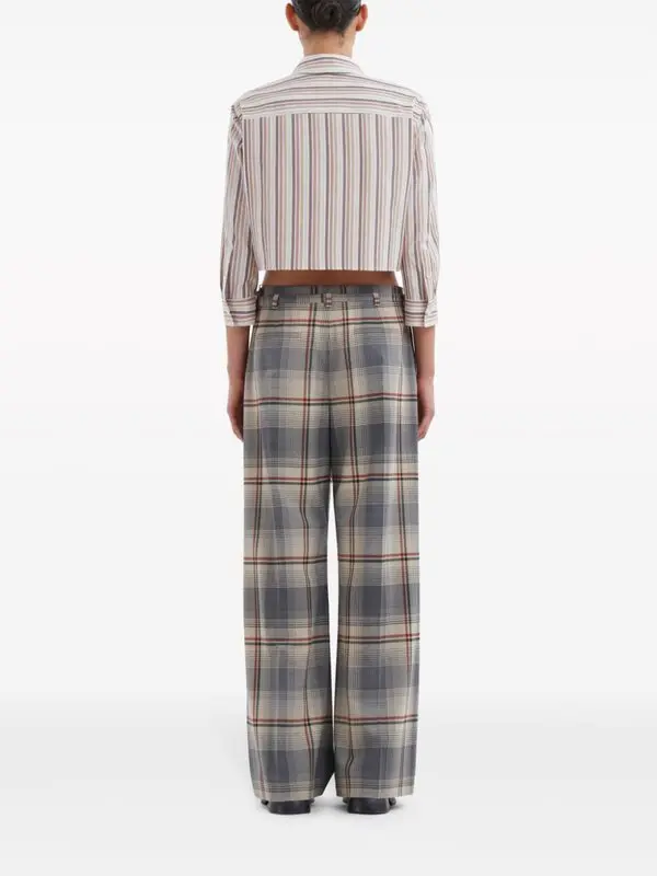 Marni Check-print Wide Leg Trousers