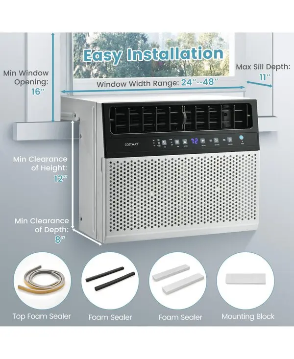 VEBREDA 12000 Btu Window Air Conditioner With Handy Remote