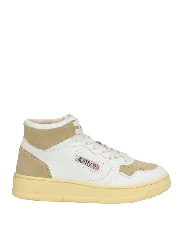 AUTRY High-top Sneakers In Leather And Suede - Beige
