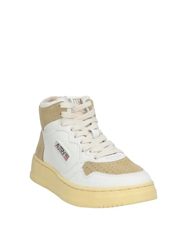 AUTRY High-top Sneakers In Leather And Suede - Beige