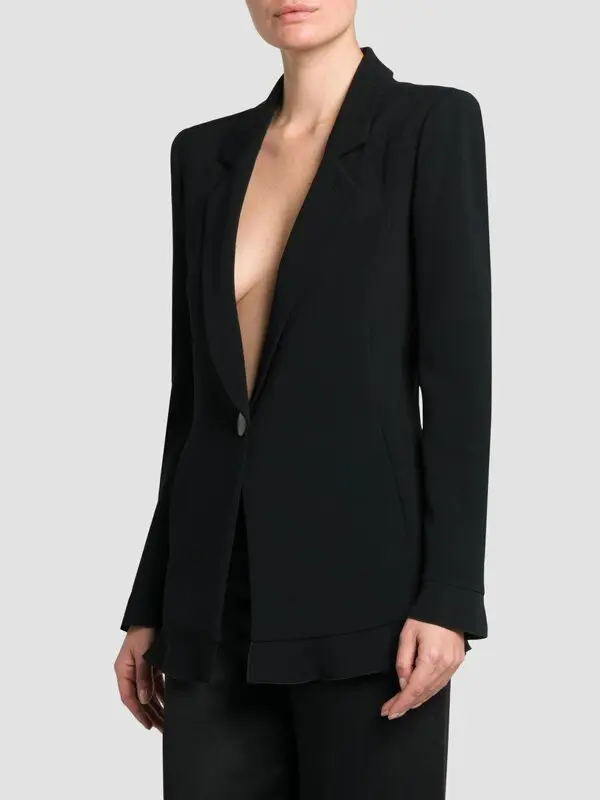 Giorgio Armani Cady One-button Jacket - Black