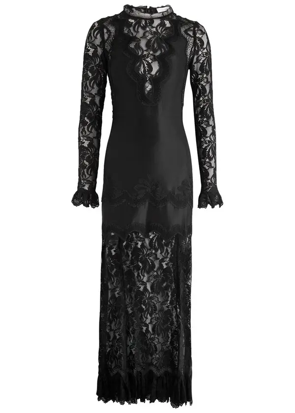 chinese dress ladies Rabanne Women's Lace Sheath Maxi Dress - Ivory