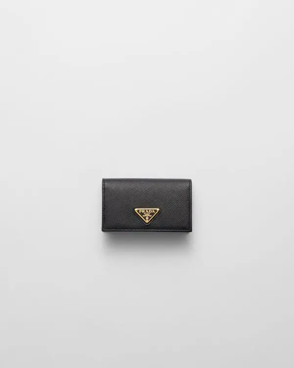 Prada Saffiano Leather Card Holder - Black