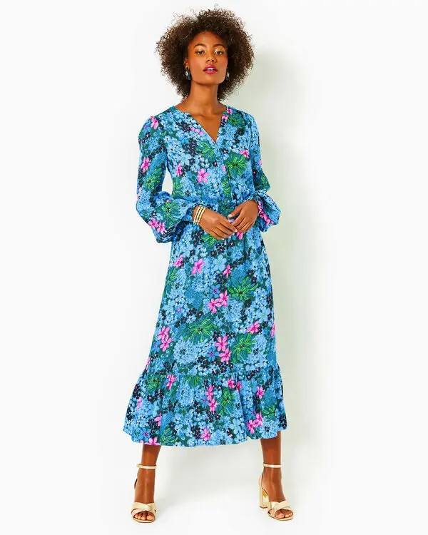 Lilly Pulitzer Loubella Smocked Midi Dress - Multi Soiree All Day |  Editorialist