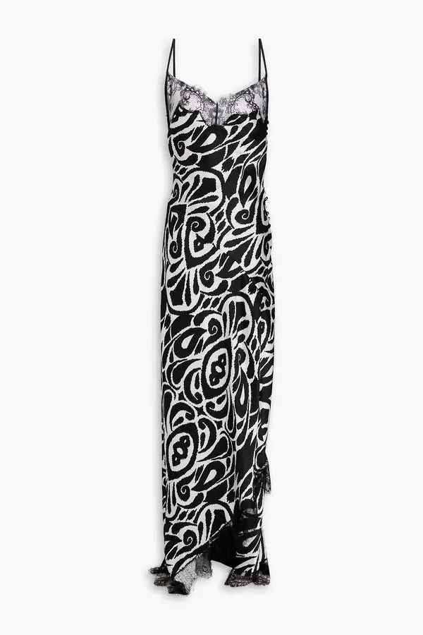 NICHOLAS Lacetrimmed Printed Maxi Dress
