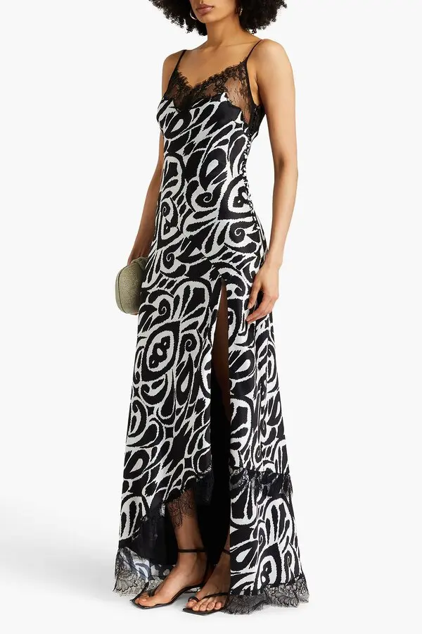 NICHOLAS Lacetrimmed Printed Maxi Dress