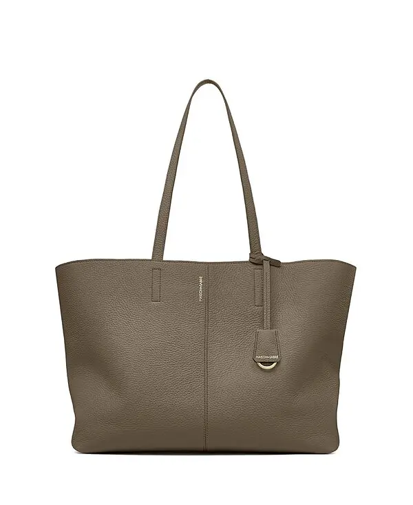 MAISON DE SABRE Large Leather Zipped Soft Tote - Cashmere Clay