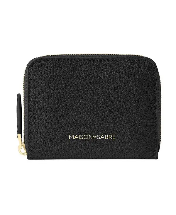 MAISON DE SABRE Small Leather Zip Wallet - Black Caviar