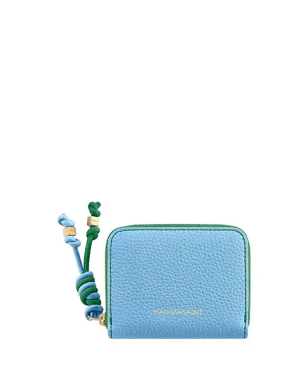 MAISON DE SABRE Leather Zip Wallet - Sky Emerald