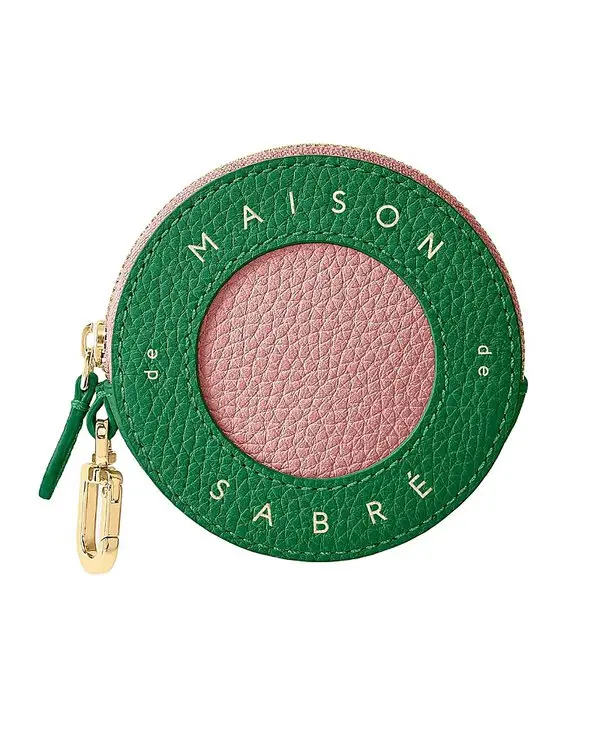 MAISON DE SABRE Leather Coin Purse - Emerald Lily