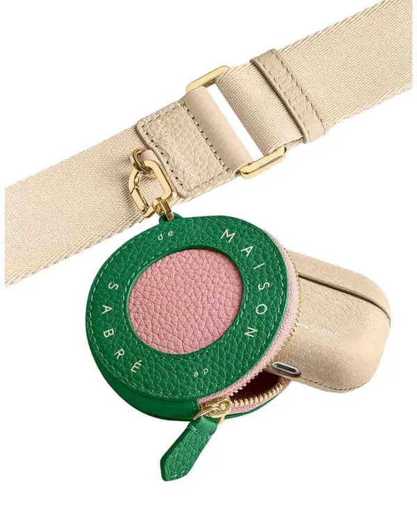 MAISON DE SABRE Leather Coin Purse - Emerald Lily