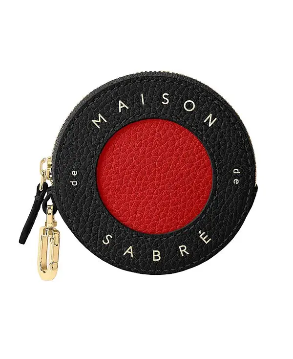 MAISON DE SABRE Leather Coin Purse - Pomegranate Caviar
