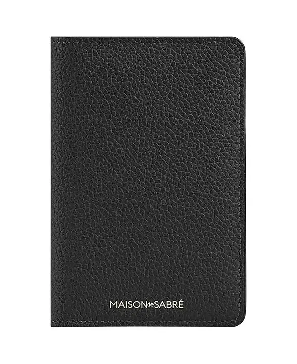 MAISON DE SABRE Leather Passport Holder - Black Caviar