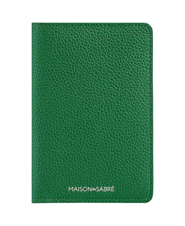 MAISON DE SABRE Leather Passport Holder - Emerald Green