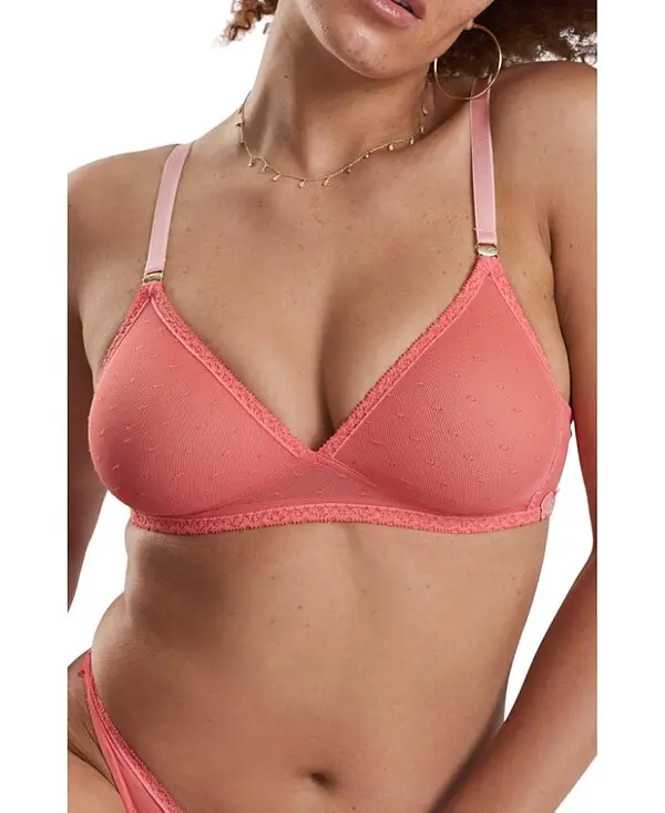 PEACHAUS Anthelia Recycled-tulle Soft Bralette - Canyon Peach