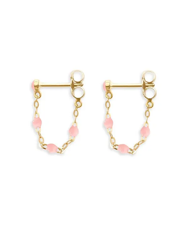 Gigi Clozeau 18k Yellow Gold Gigi Chain Earrings - Pink/gold