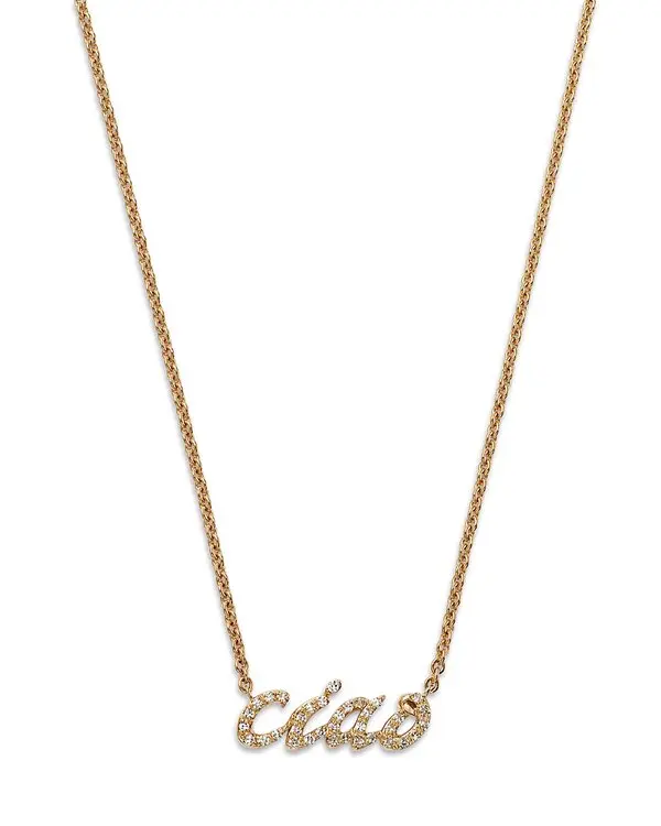 Bloomingdale'S Diamond Ciao Pendant Necklace In 14k Yellow - Gold