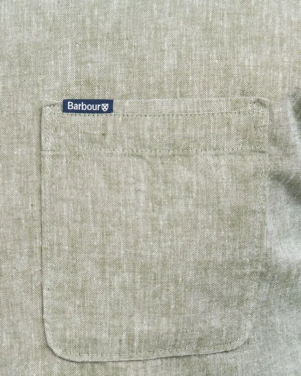Barbour Nelson Tailored Fit Long Sleeve Button Down Shirt - Bleached Olive