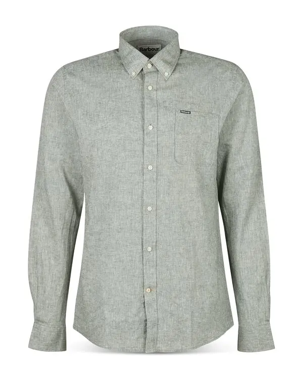Barbour Nelson Tailored Fit Long Sleeve Button Down Shirt - Bleached Olive